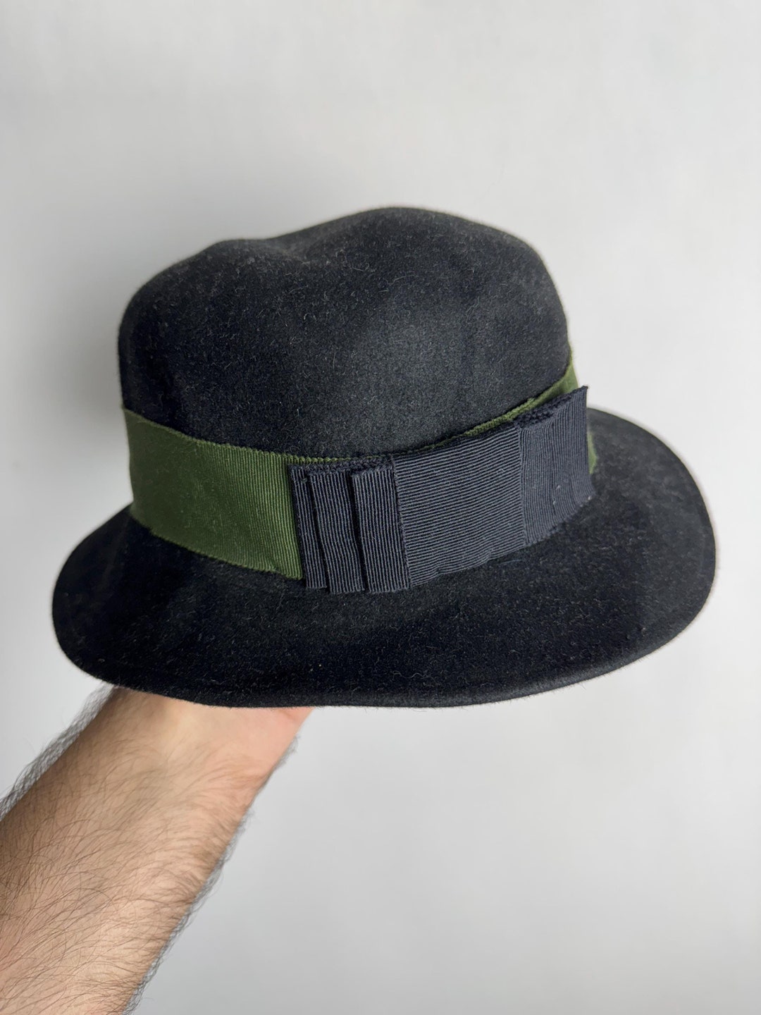 Tyrol Felt Hat, Black Oktoberfest Hat, Austrian Wool Fedora ...