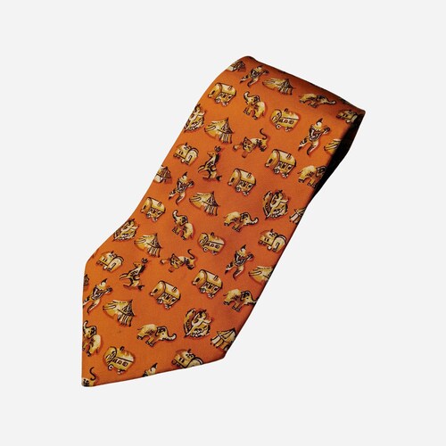 Vinntage Silk Red Tie Corn Print Necktie for Men - Etsy