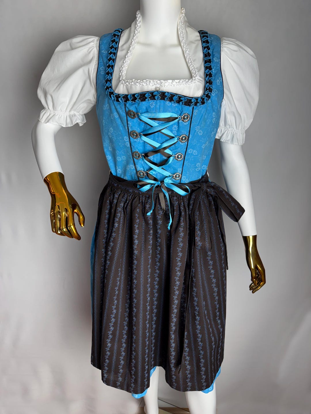 Sleeveless Dirndl Dress, Trachten Austrian Dress, Alpen Bavarian Dirndl ...