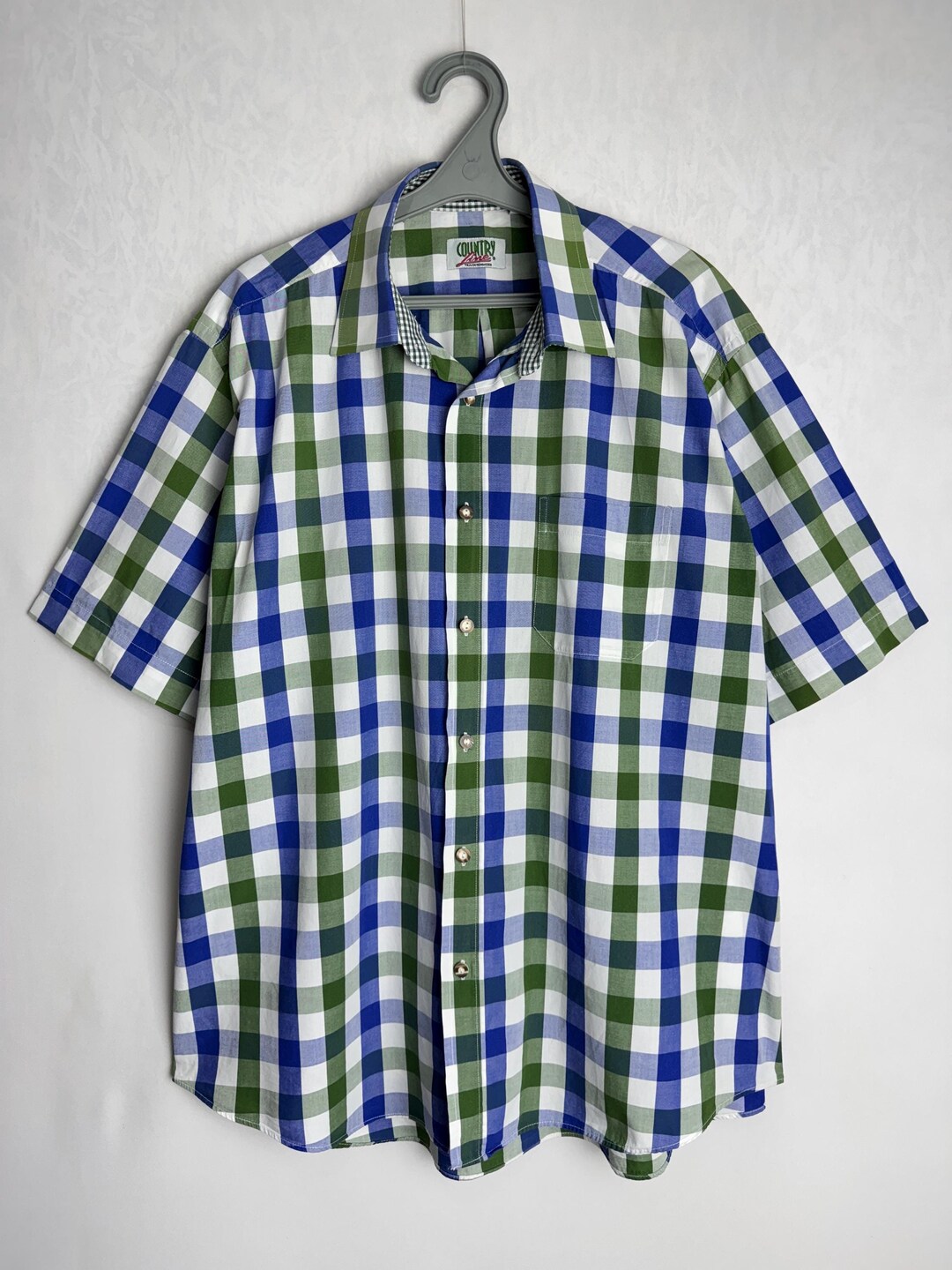 Mens Trachten Shirt, Traditional Alpen Shirt, Short Sleeve Austrian ...
