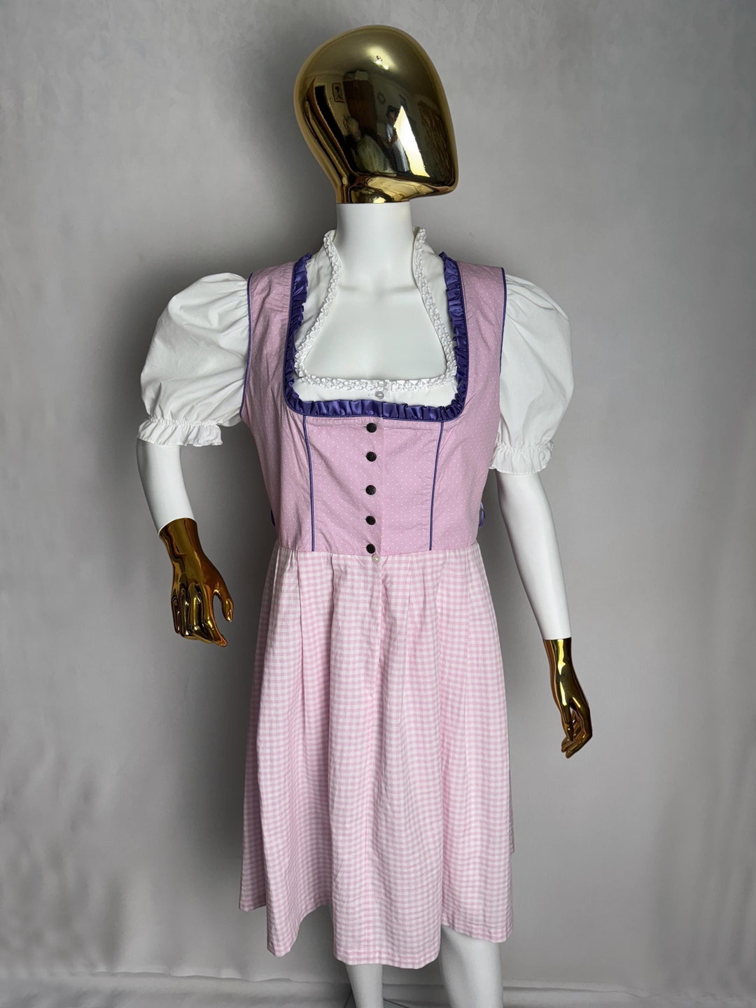 Sleeveless Dirndl Dress, Trachten Austrian Dress, Alpen Bavarian Dirndl ...