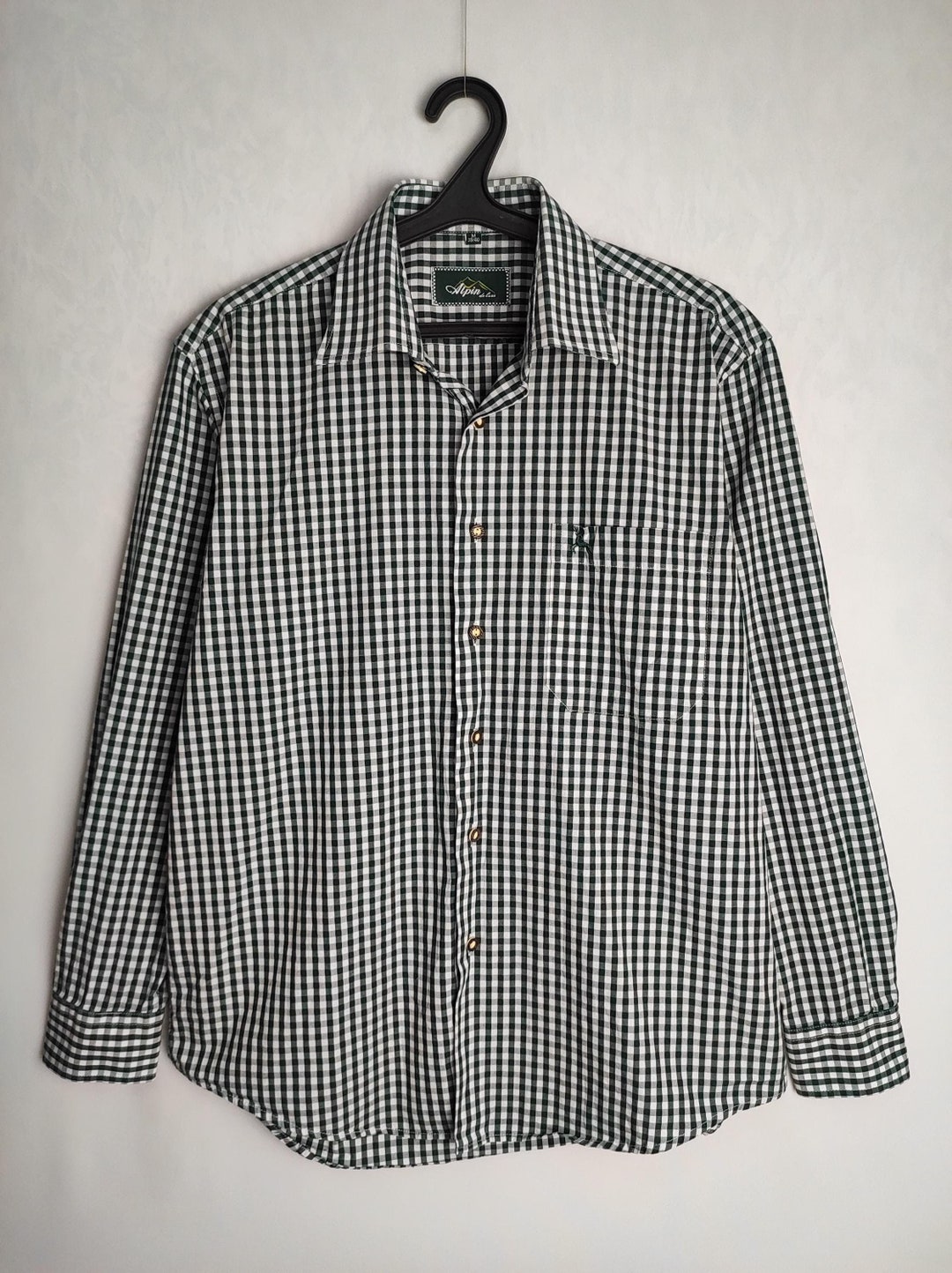 Mens Trachten Shirt, Traditional Alpen Shirt, Long Sleeve Austrian ...