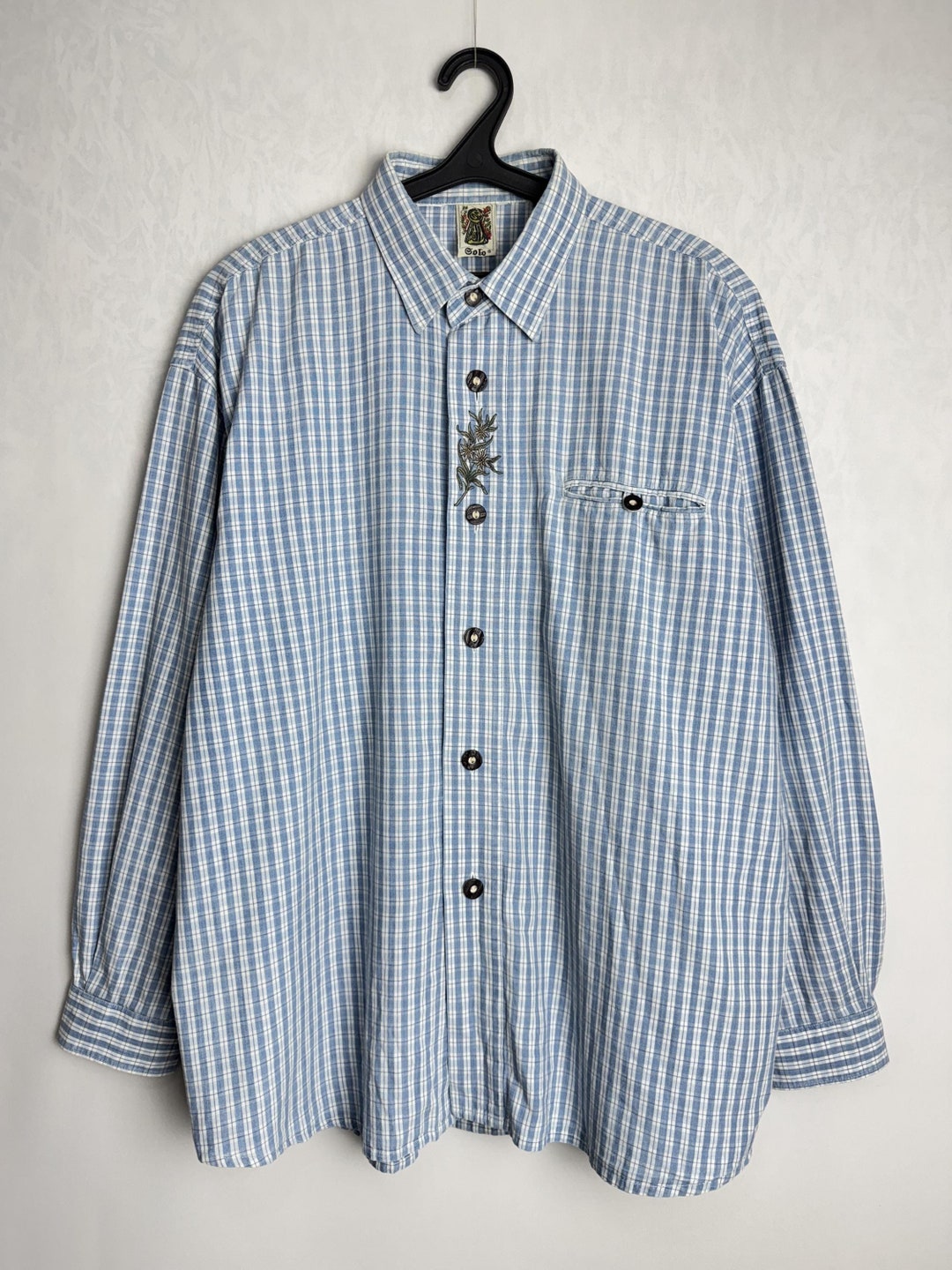 Mens Trachten Shirt, Traditional Alpen Shirt, Long Sleeve Austrian ...