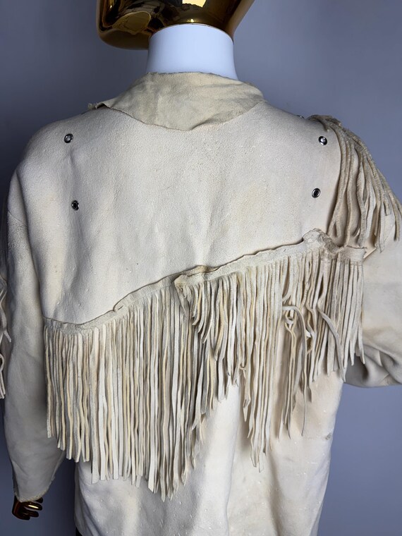 80s Fringe Suede Jacket, Native American Genuine Leat… - Gem