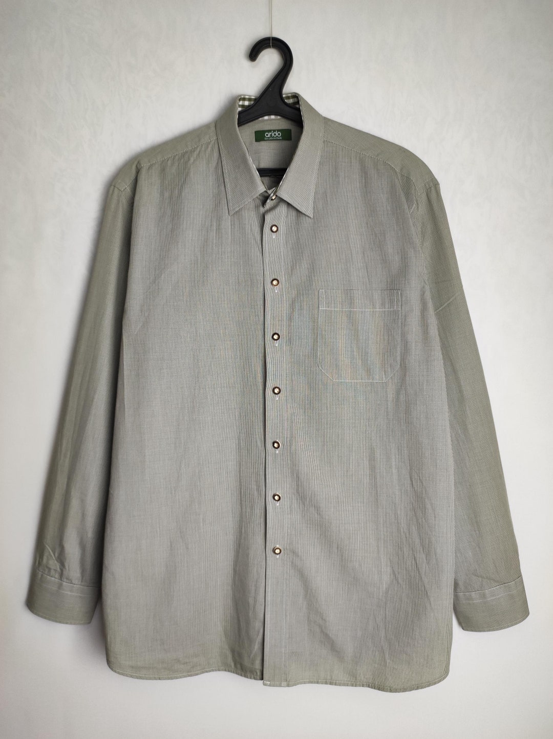 Mens Trachten Shirt, Traditional Alpen Shirt, Long Sleeve Austrian ...