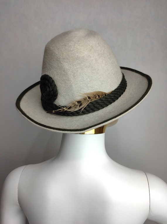 Tyrol Felt Hat, Oktoberfest Feather Hat, Austrian Woo… - Gem