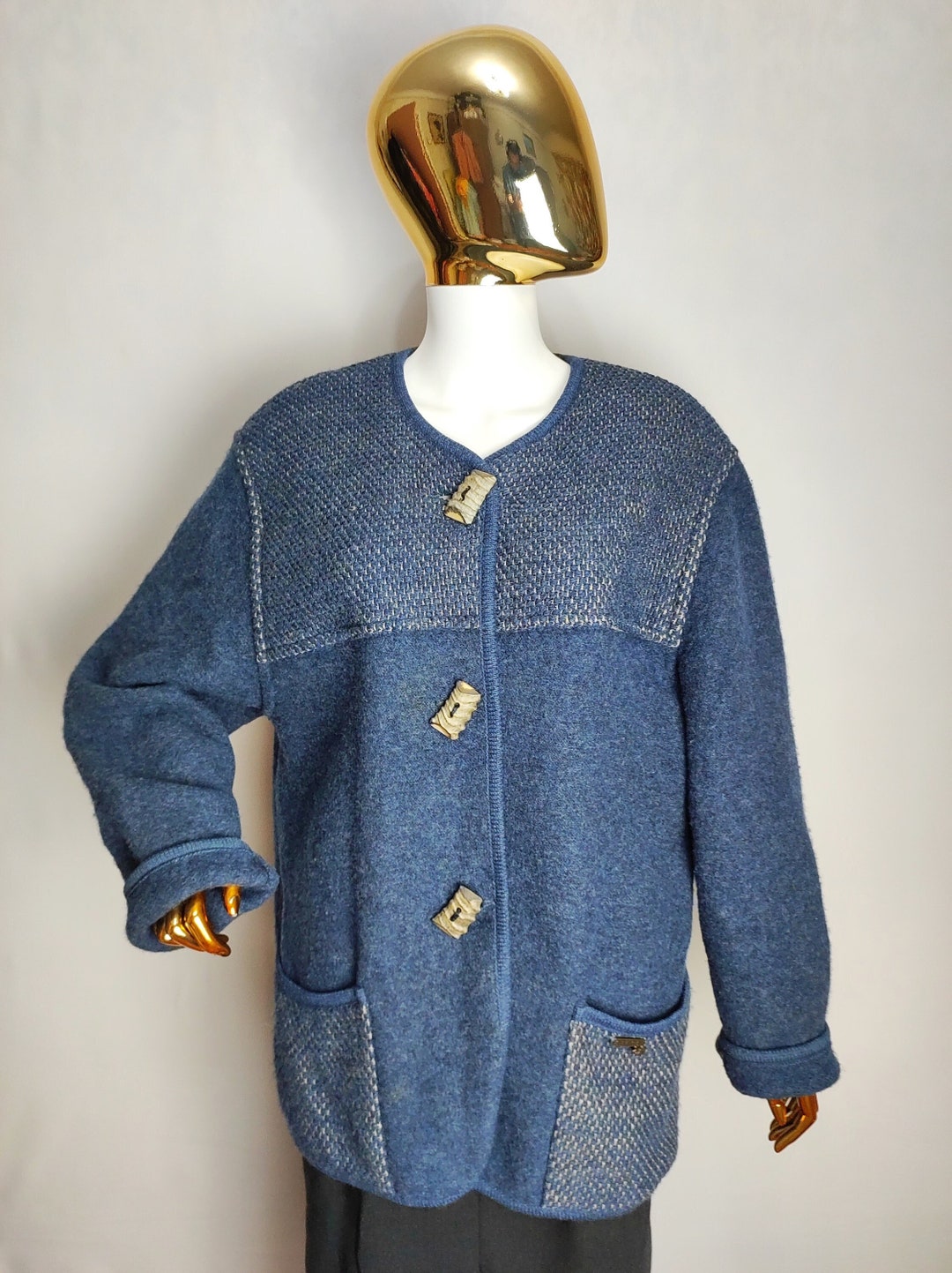 Boiled Wool Jacket, Austrian Wool Cardigan, Oktoberfest Trachten Coat ...