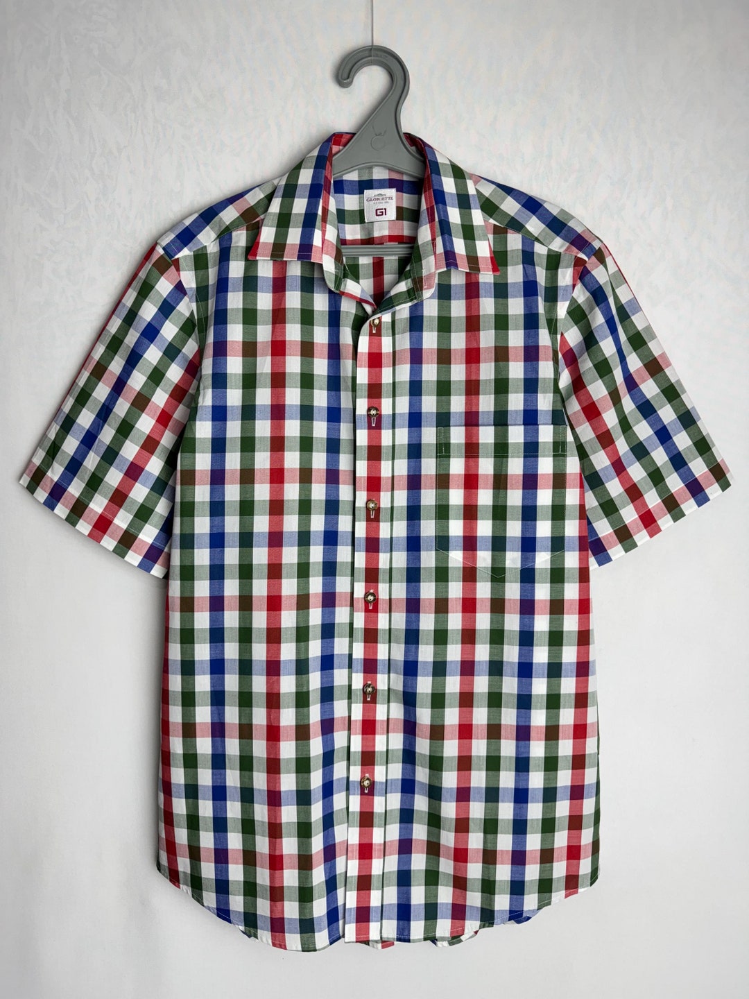 Mens Trachten Shirt, Traditional Alpen Shirt, Short Sleeve Austrian ...