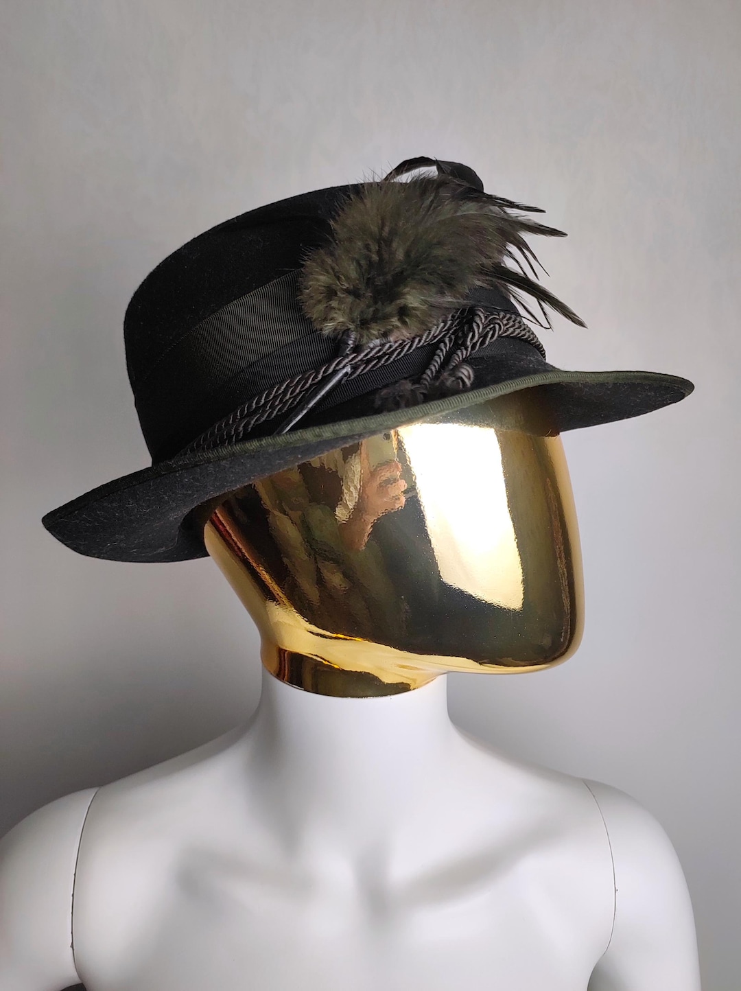 Austrian Wool Fedora, Tyrol Feather Felt Hat, Traditional Oktoberfest ...