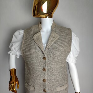 Austrian Wool Knit Vest, Dirndl Linen Sleeveless Cardigan, Traditional ...