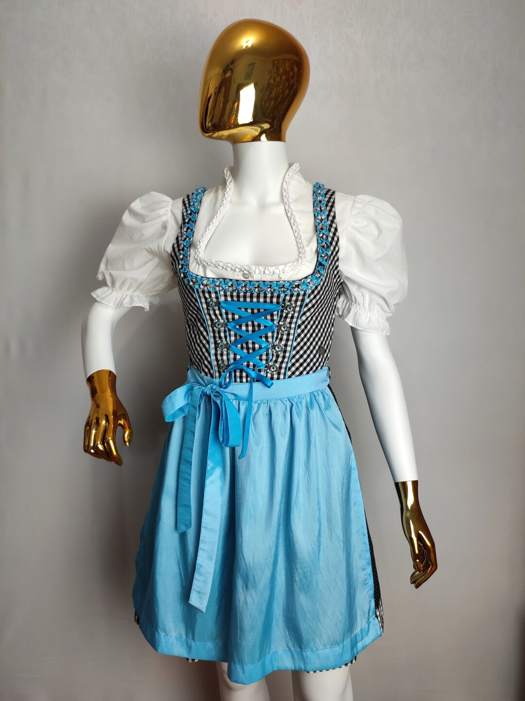 Sleeveless Dirndl Dress, Trachten Austrian Dress, Alpen Bavarian Dress ...