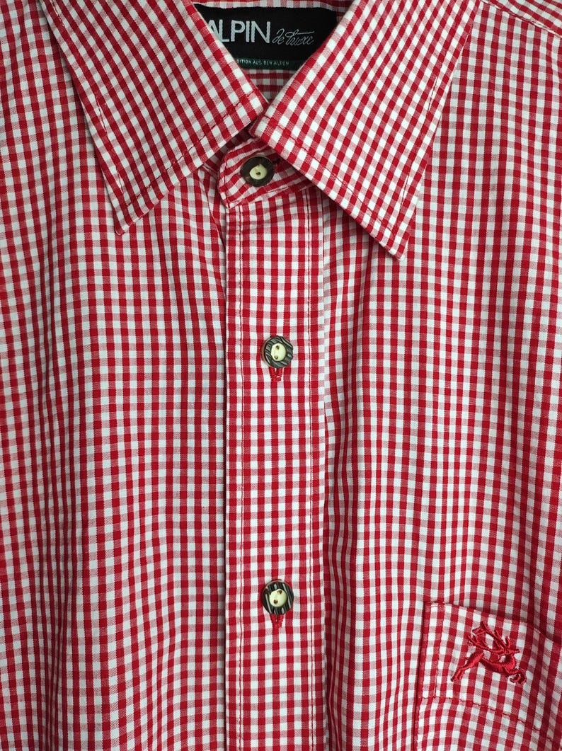 Mens Trachten Shirt, Traditional Alpen Shirt, Long Sleeve Austrian ...