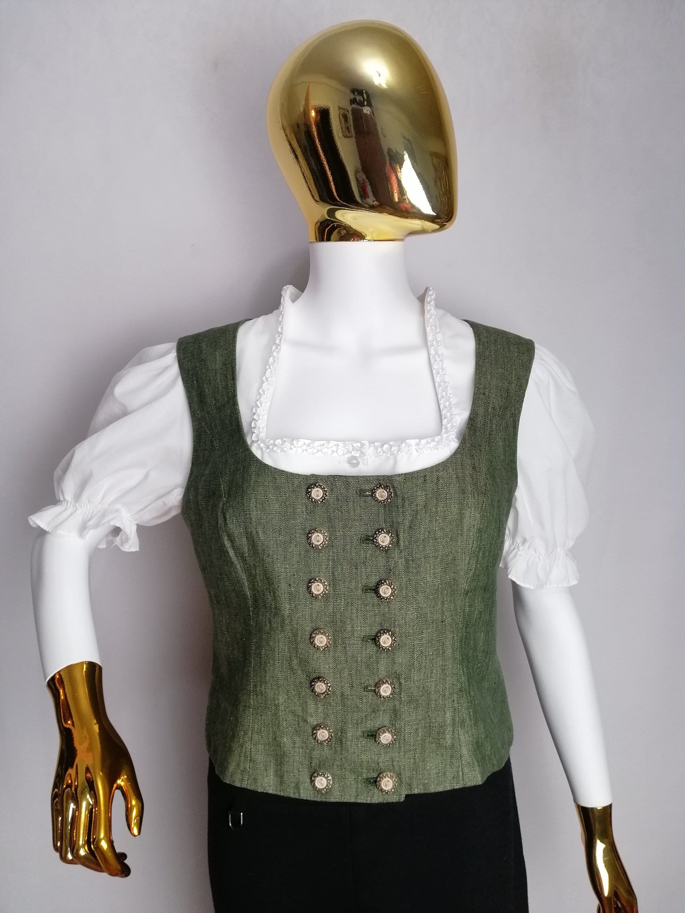 Austrian Dirndl Corset Top Pure Linen Trachten Vest German - Etsy