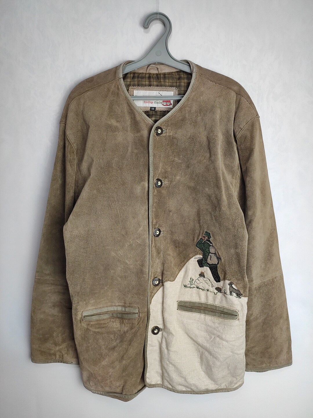 Trachten Suede Jacket, Austrian Leather Jacket, Traditional Tyrol ...