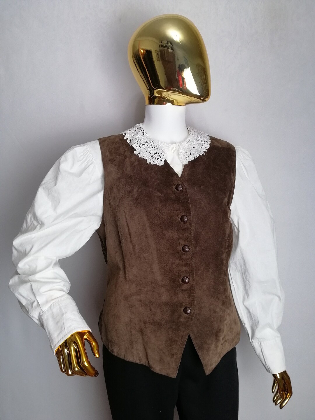 Austrian Suede Vest, Trachten Leather Vest, Womens Oktoberfest Vest ...