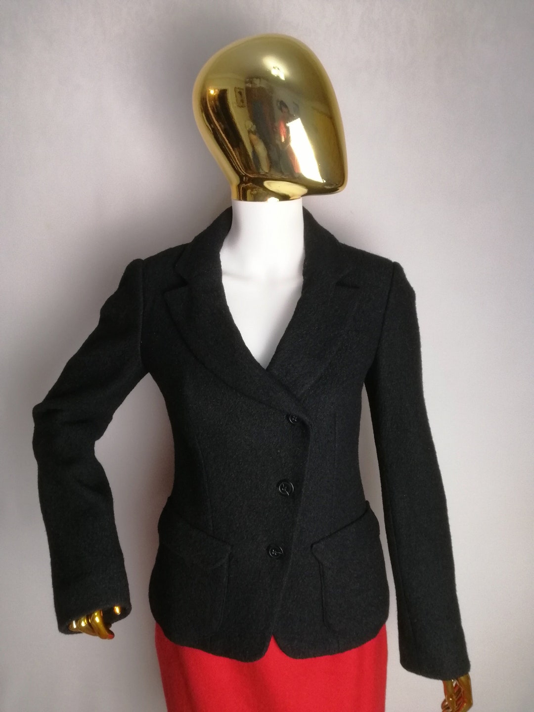 ALAIN MANOUKIAN Wool Blend Jacket, Y2K French Designer Wool Blazer ...