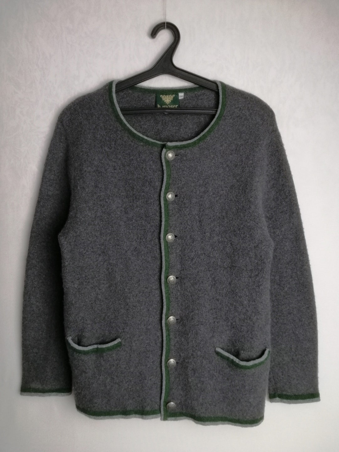 H.MOSER Austrian Wool Cardigan, Mens Trachten Cardigan, Oktoberfest ...