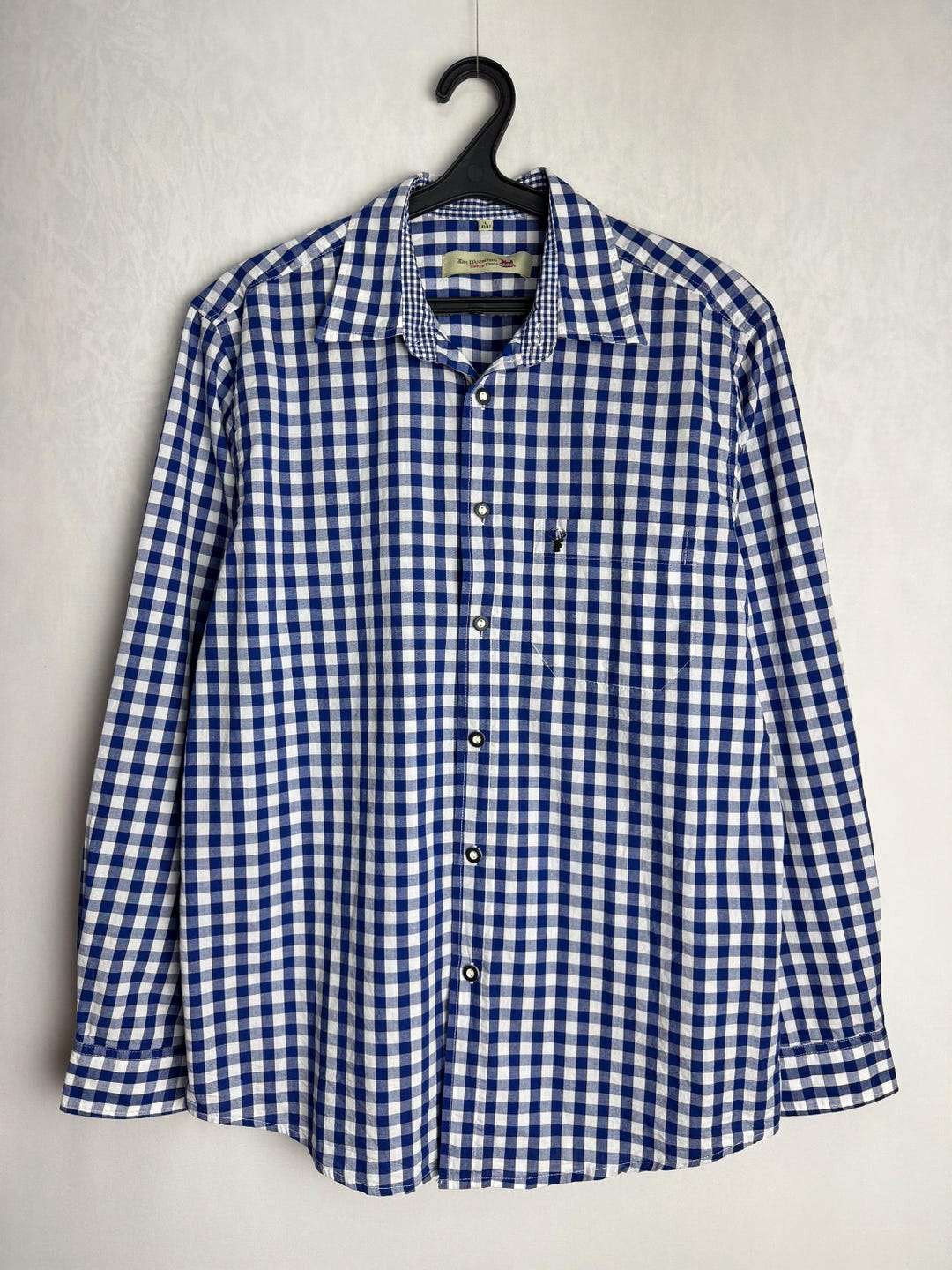Mens Cotton Trachten Shirt, Traditional Alpen Shirt, Long Sleeve ...