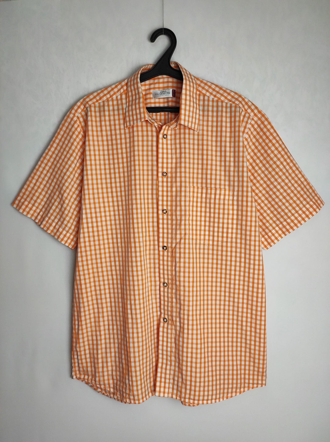 Mens Trachten Shirt, Traditional Alpen Shirt, Short Sleeve Austrian ...