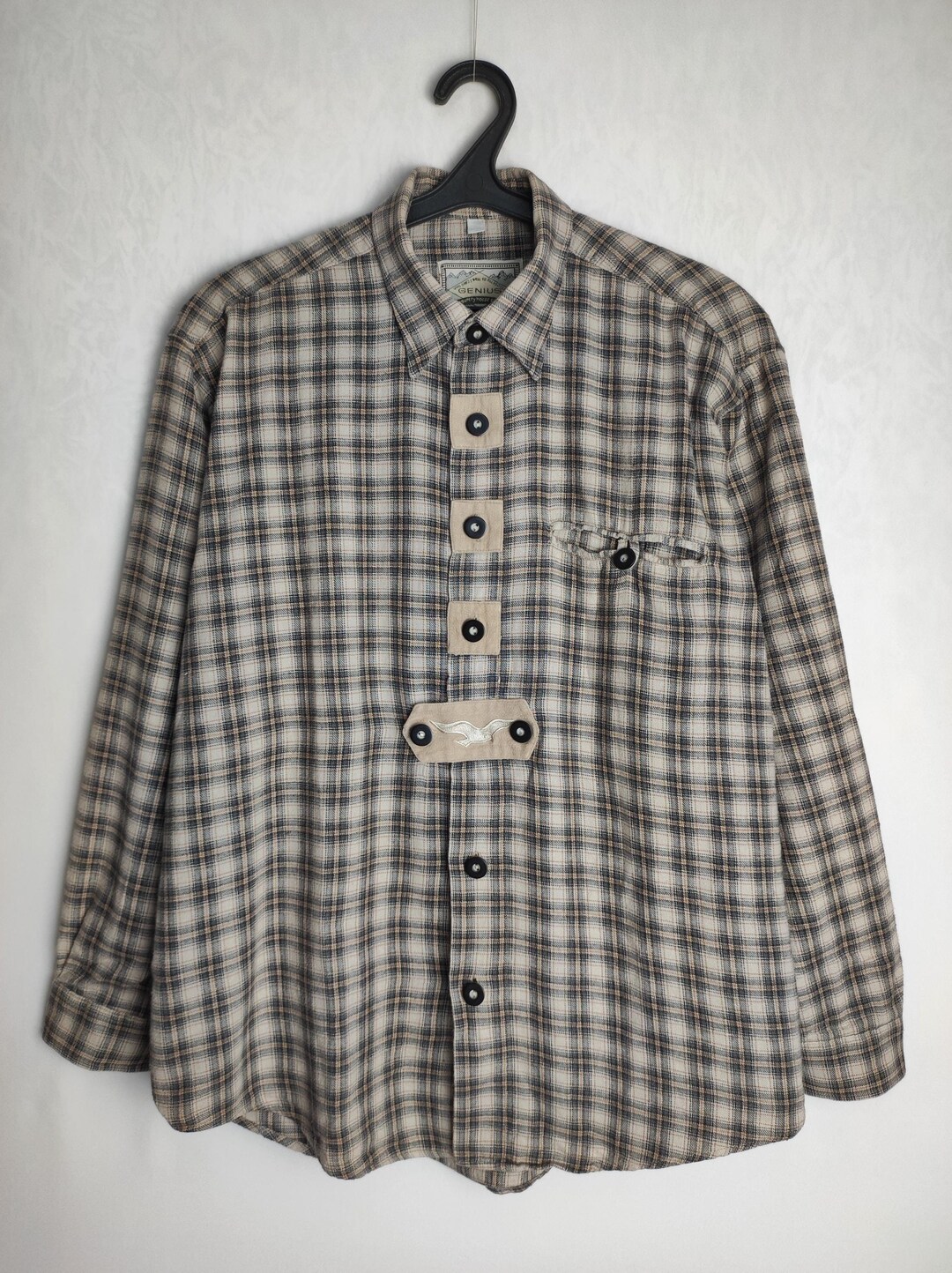 Mens Trachten Shirt, Traditional Alpen Shirt, Long Sleeve Austrian ...