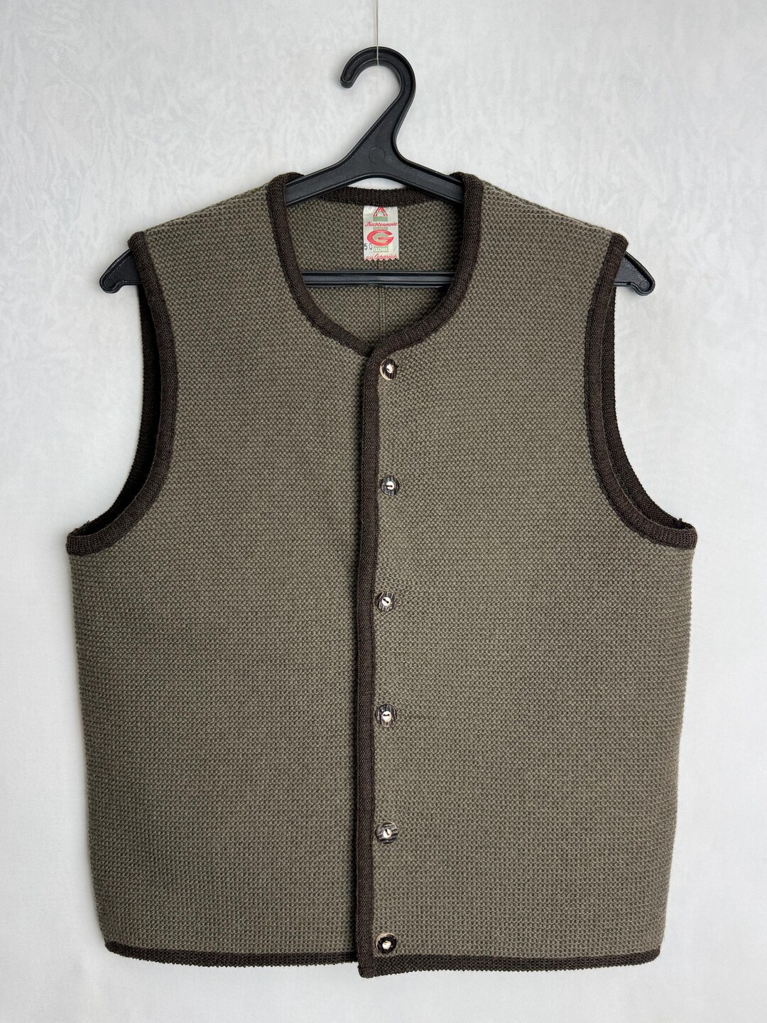 Austrian Wool Knit Vest, Traditional Trachten Vest, Oktoberfest Folk ...