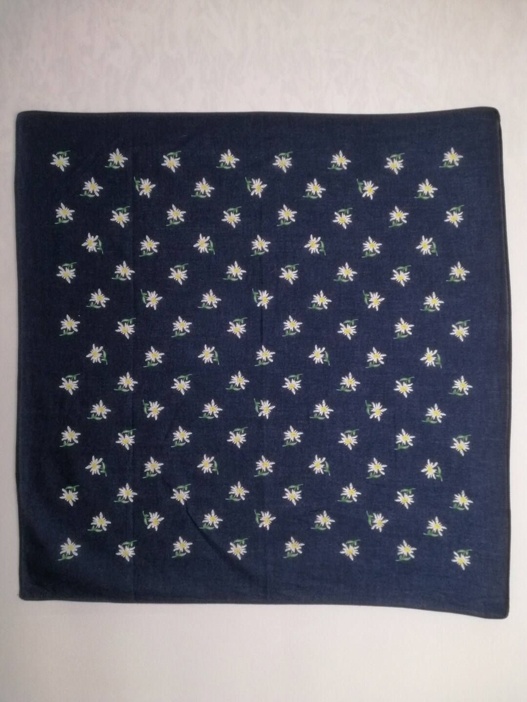 Edelweiss Bandana Scarf, Austrian Floral Square Scarf, Trachten Dirndl ...