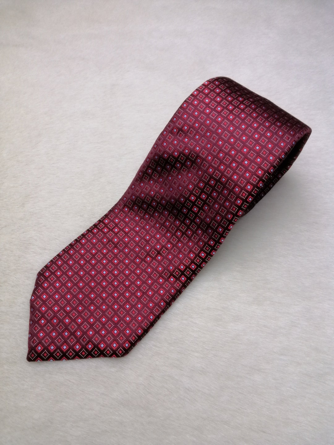 HUGO BOSS Silk Tie, Geometric Designer Necktie, Made in Italy Neck Tie ...