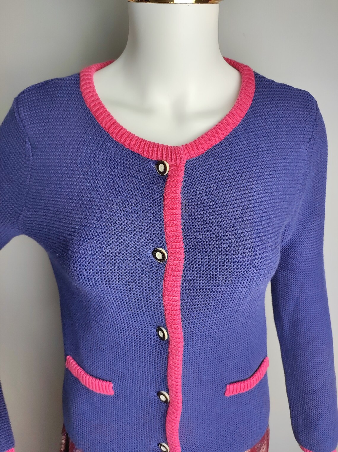Austrian Cotton Cardigan, Blue Dirndl Cardigan, Traditional Trachten ...
