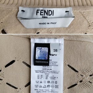 FENDI ROMA Vintage Sweater, 2000s Italian Designer Pullover, Perforated ...