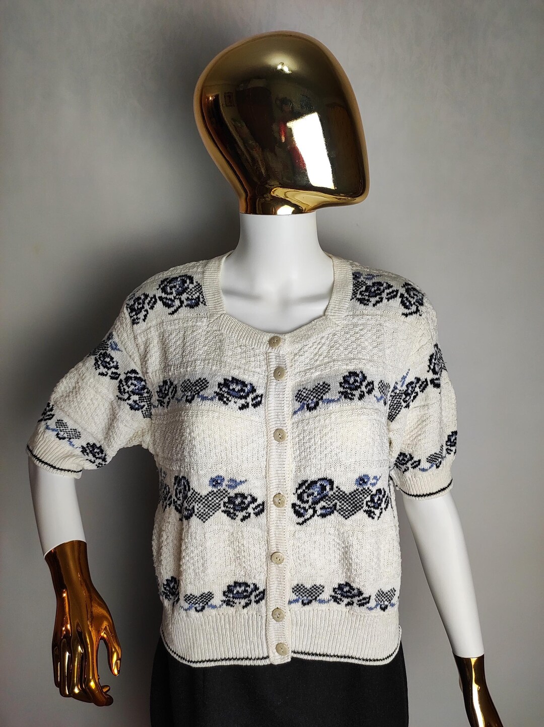 Austrian Knit Cardigan, 80s Dirndl Floral Cardigan, Traditional ...