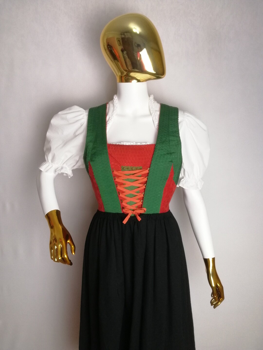 Sleeveless Wool Dirndl Dress, Trachten Austrian Dress, Alpen Bavarian ...