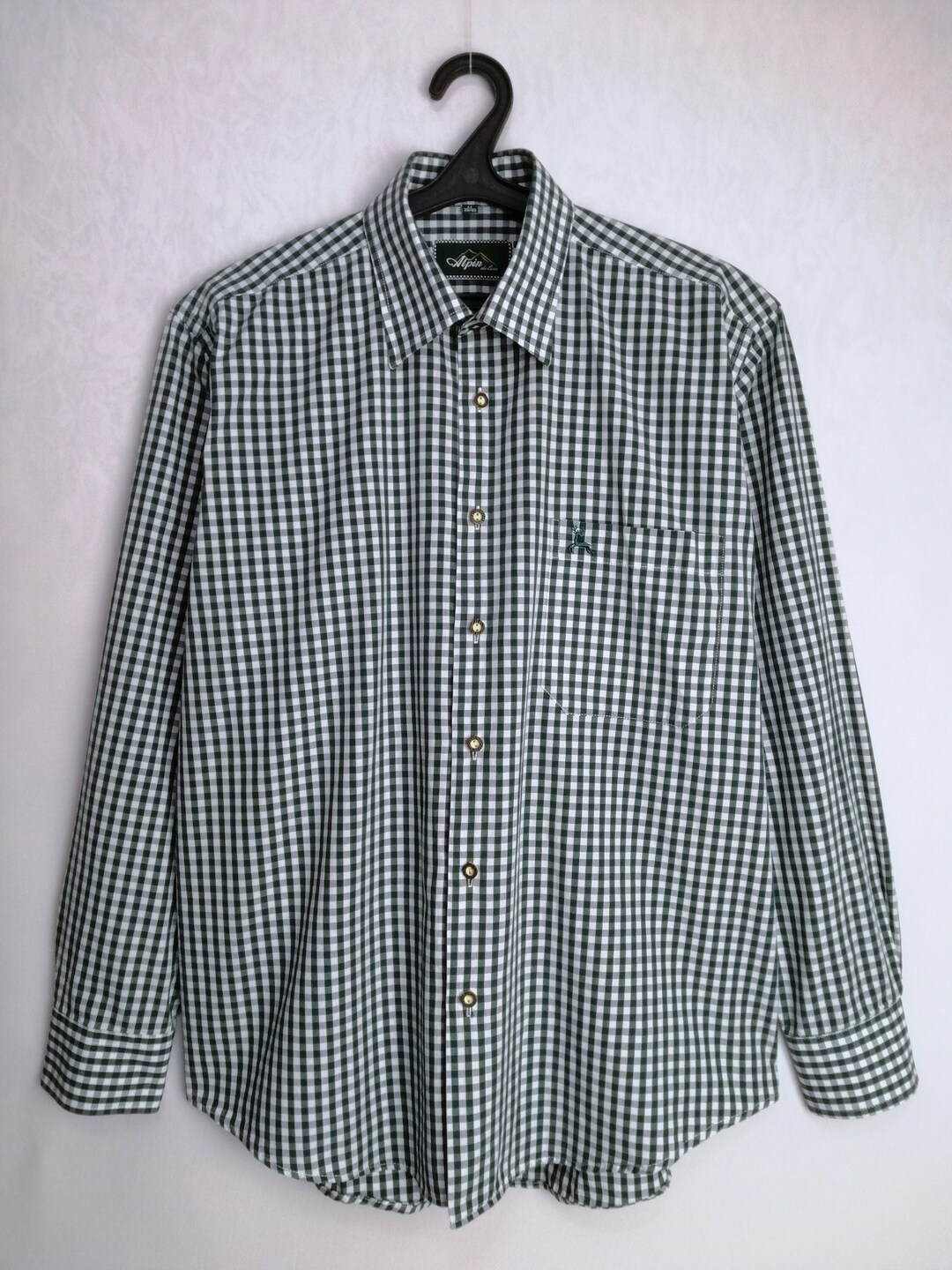 Mens Trachten Shirt, Traditional Alpine Shirt, Long Sleeve Austrian ...