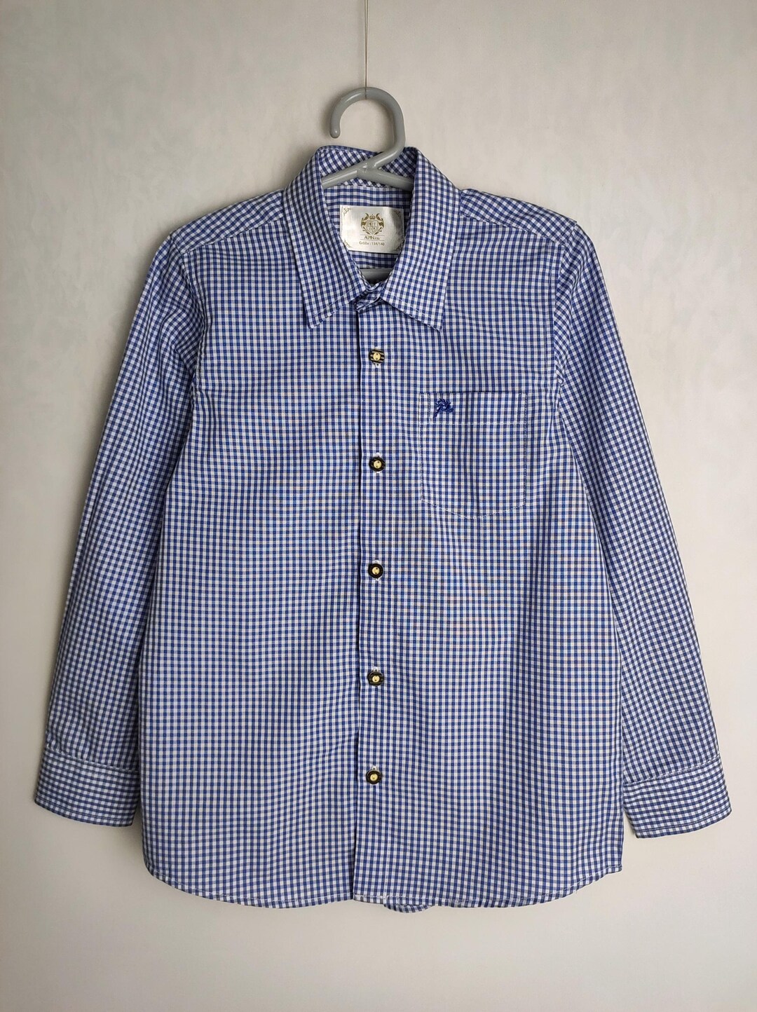 Boys Trachten Check Shirt, Traditional Alpen Shirt, Long Sleeve ...