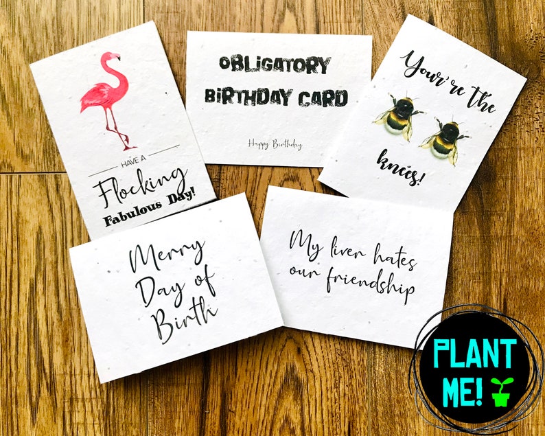 Plantable Seed Paper Greetings Card Wildflower Eco Recycled - Etsy