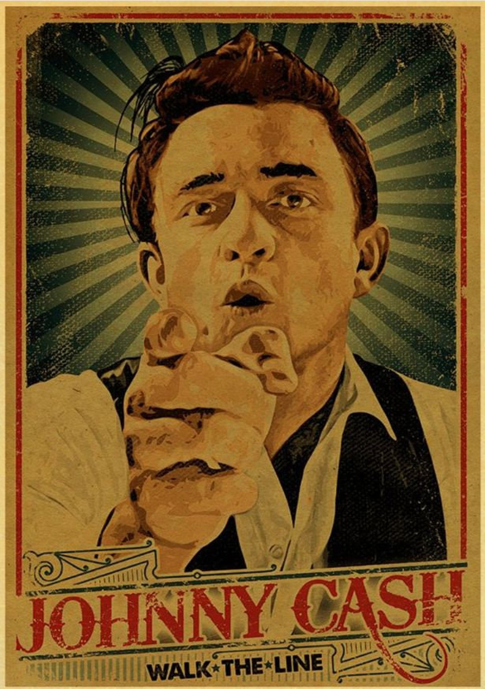 Johnny Cash Poster Country Music Singer Wall Art Print | Etsy