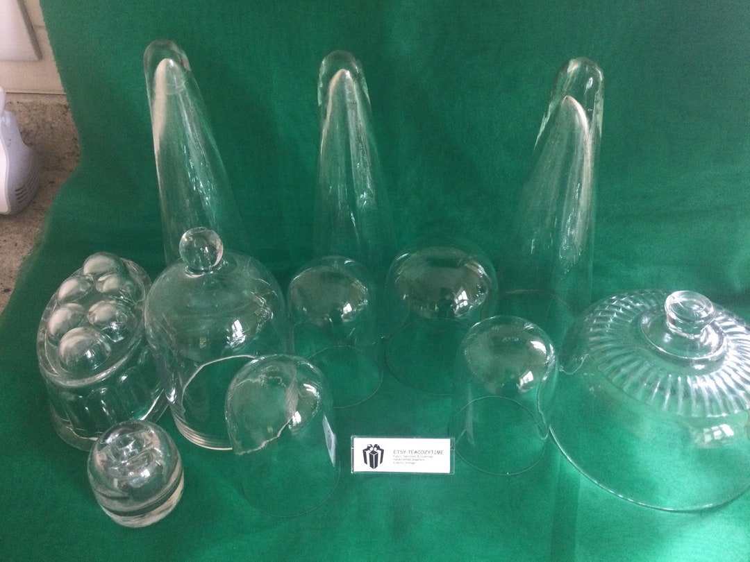 VINTAGE Glass Domes Conical Vases From Epergne Knobbed Domes Glass Non ...