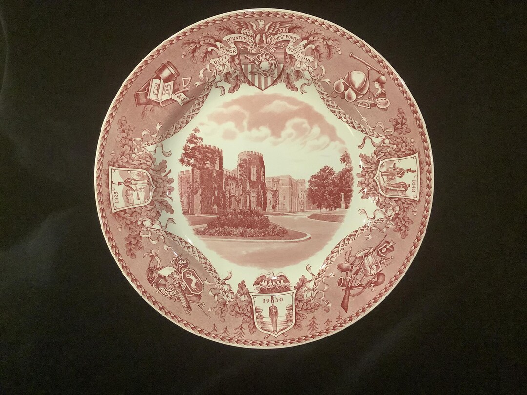 Vintage Red Toile Plates: West Point, Luray Caverns, Woman’s College - Etsy