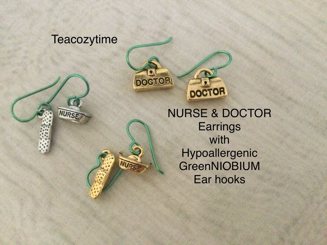 NURSE; DOCTOR; Asymmetric Dangle Earrings; Options on Ear Hooks ...