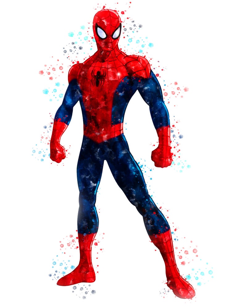 Spiderman Print Spiderman Poster Spiderman Watercolor Marvel | Etsy