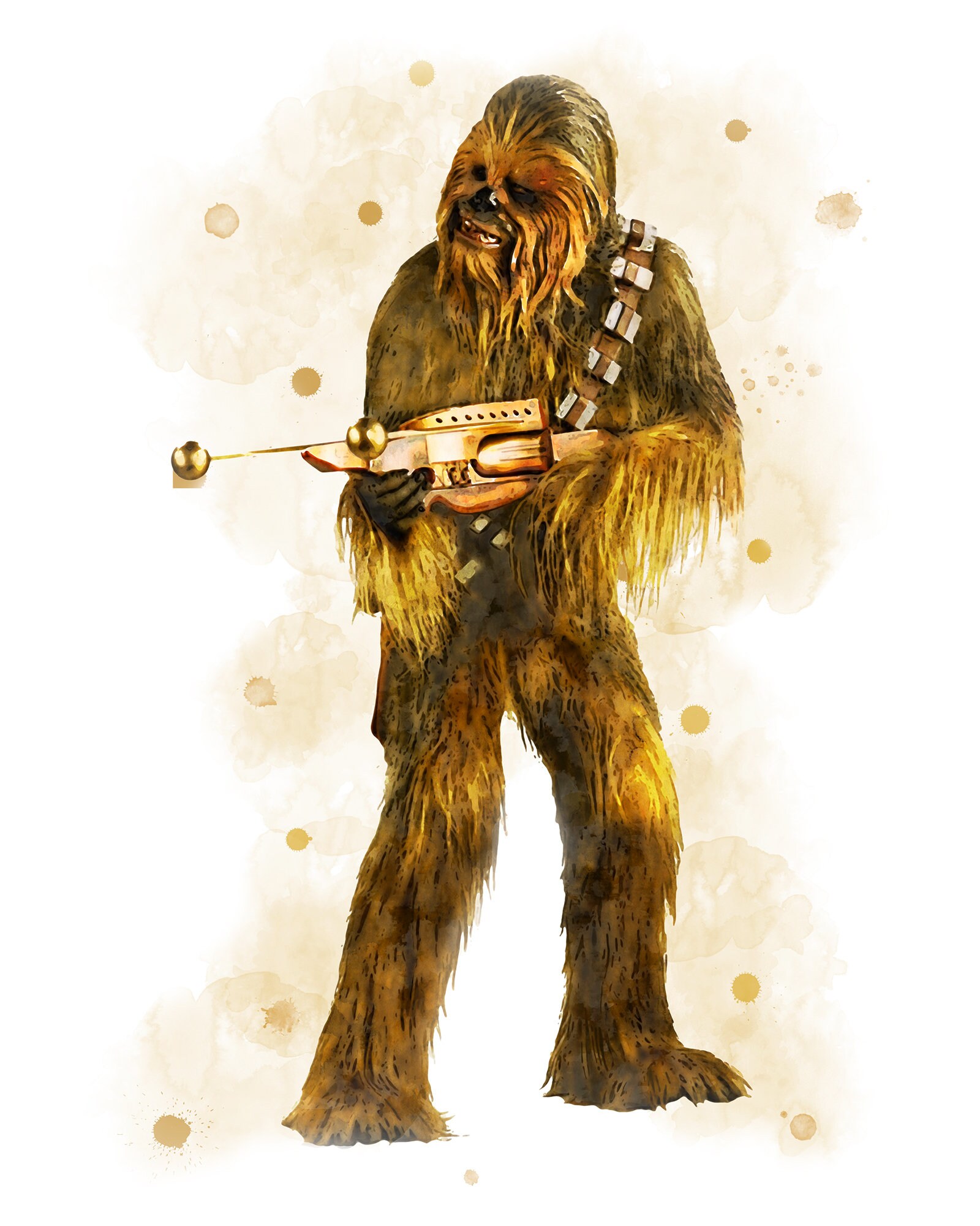 Star Wars Poster Chewbacca Print Chewbacca Watercolor Star | Etsy