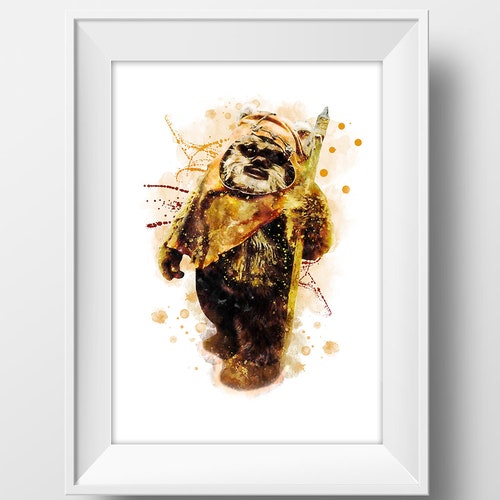 STAR WARS Inspired Ewok Wicket Minimalist Movie Poster Print - Etsy
