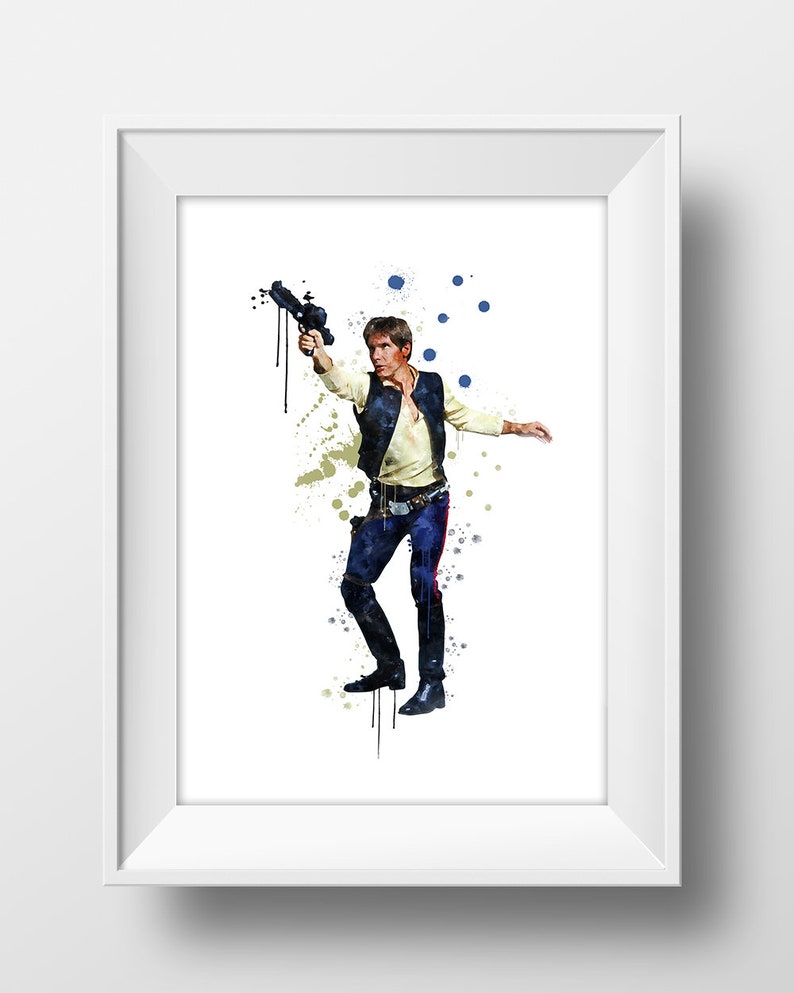 Han Solo Poster Star Wars Watercolor Han Solo Print Star Wars | Etsy
