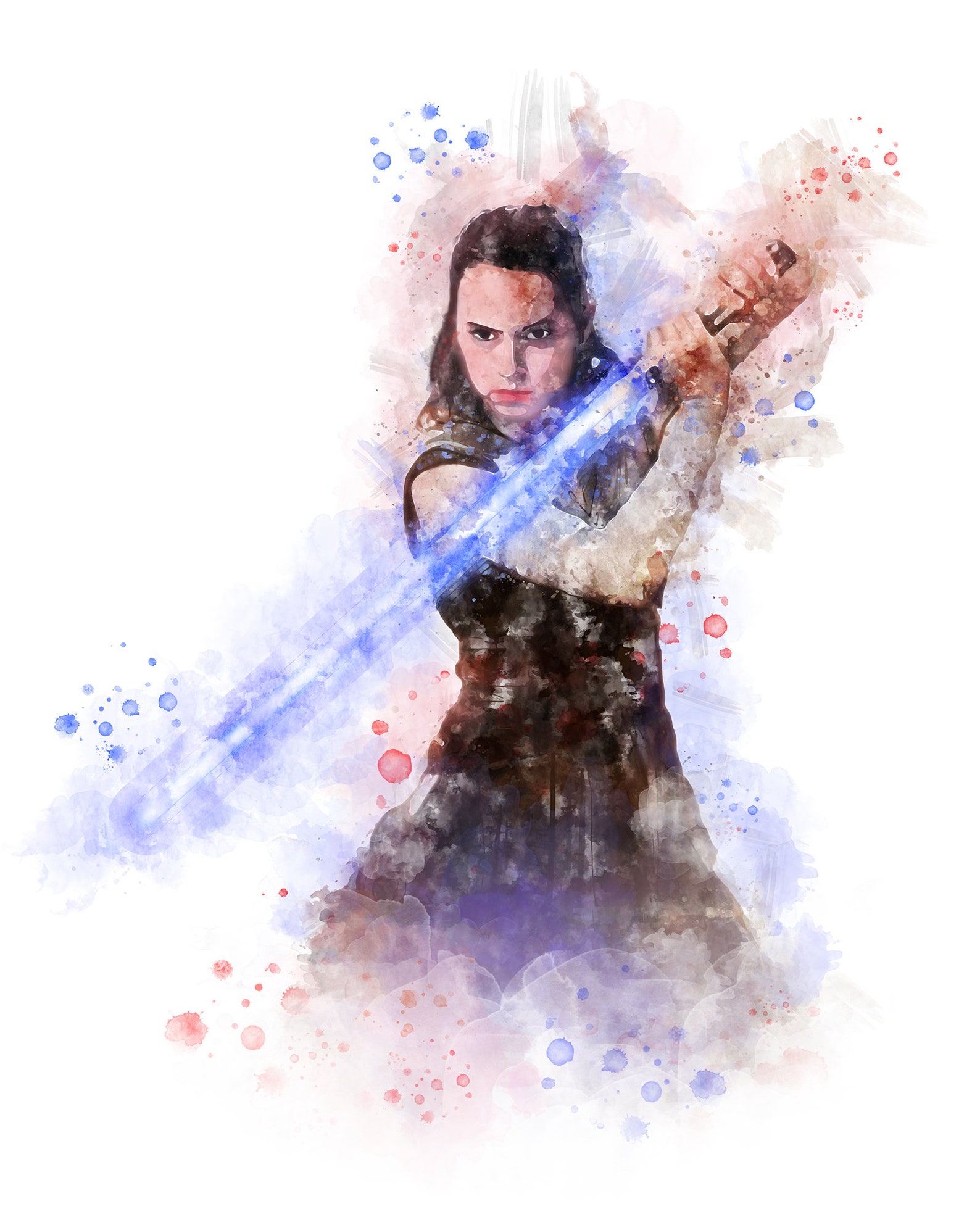 Rey Star Wars Poster Star Wars Rey Watercolor Rey Print Rey Watercolor ...