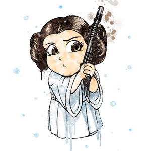 Star Wars Watercolor Princess Leia Printable Poster Princess Leia ...