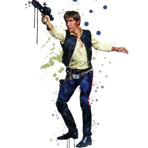 Han Solo Poster Star Wars Watercolor Han Solo Print Star Wars Gift Han ...