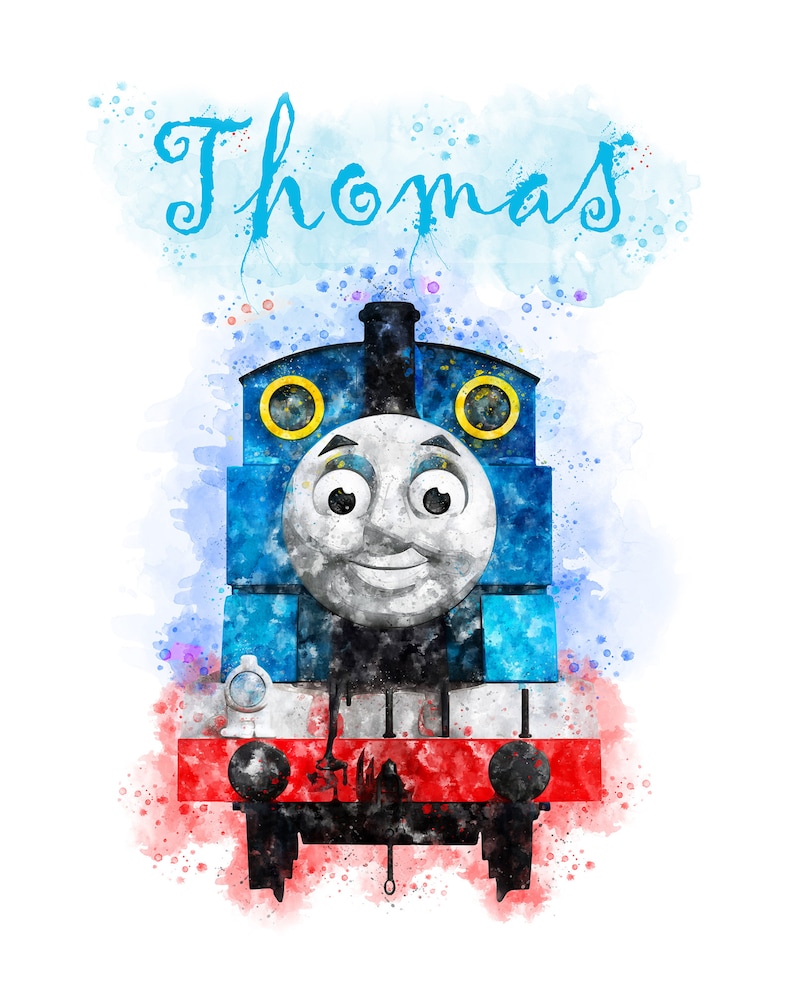 Thomas and Friends Print Thomas The Train Watercolor Thomas | Etsy