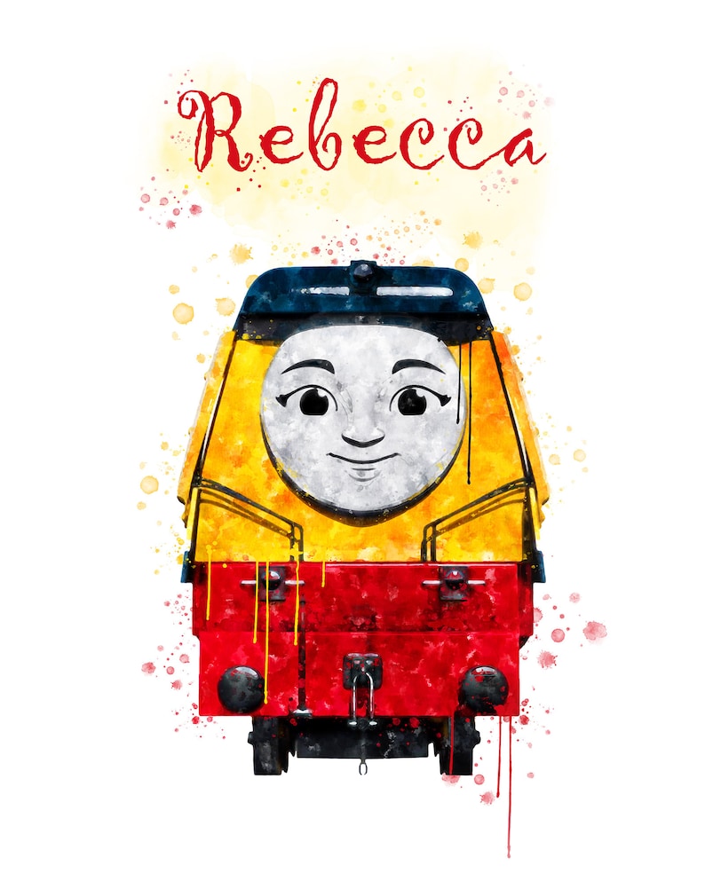 Rebecca the Train Watercolor Print Thomas and Friends Wall - Etsy