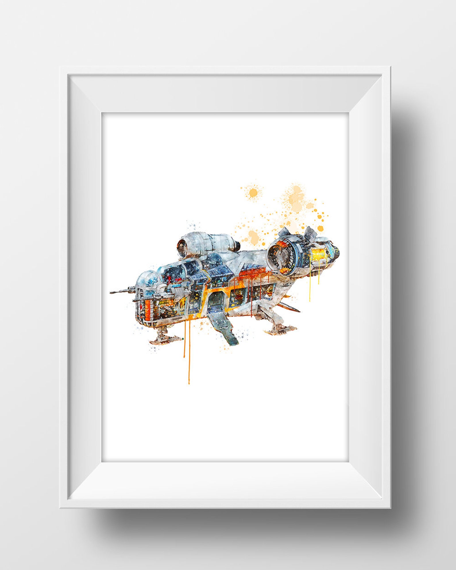 Razor Crest Watercolor Razor Crest Print Wall Art Star Wars - Etsy