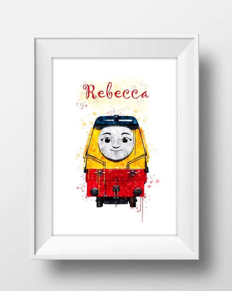 Rebecca the Train Watercolor Print Thomas and Friends Wall - Etsy