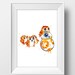 Star Wars BB8 and Porg Poster BB8 Watercolor Porg Print Fan Art Droid ...